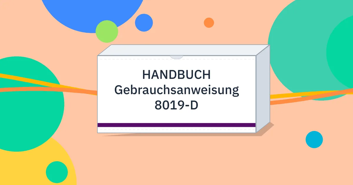 Symbolbild: Packung mit der Aufschrift HANDBUCH Gebrauchsanweisung 8019-D (PZN 09170815) – Verfügbarkeit und Bezug in Apotheken in Frankfurt am Main