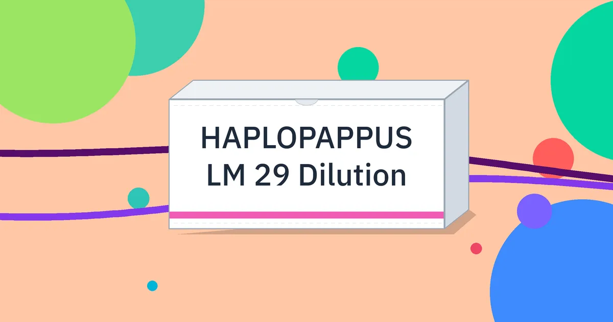Symbolbild: Packung mit der Aufschrift HAPLOPAPPUS LM 29 Dilution (PZN 12885073) – Verfügbarkeit und Bezug in Apotheken in Frankfurt am Main