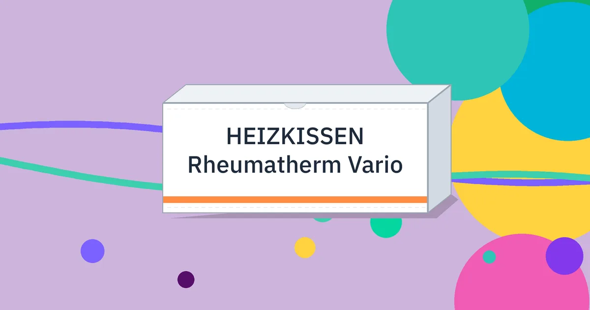 Symbolbild: Packung mit der Aufschrift HEIZKISSEN Rheumatherm Vario (PZN 03125995) – Verfügbarkeit und Bezug in Apotheken in Frankfurt am Main