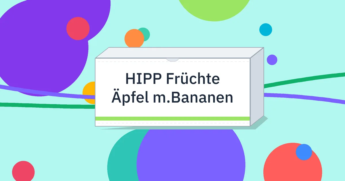 Symbolbild: Packung mit der Aufschrift HIPP Früchte Äpfel m.Bananen (PZN 00488987) – Verfügbarkeit und Bezug in Apotheken in Frankfurt am Main
