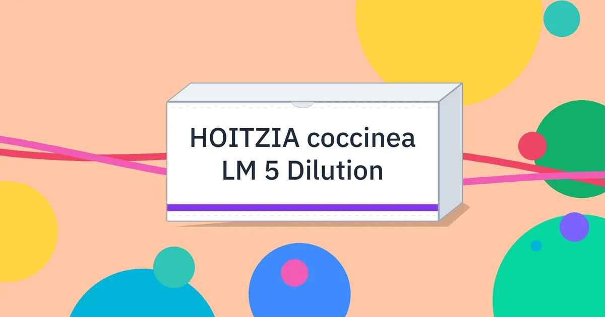 Symbolbild: Packung mit der Aufschrift HOITZIA coccinea LM 5 Dilution (PZN 13554326) – Verfügbarkeit und Bezug in Apotheken in Frankfurt am Main