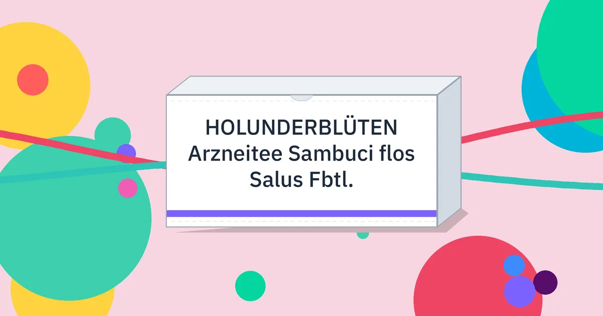 Symbolbild: Packung mit der Aufschrift HOLUNDERBLÜTEN Arzneitee Sambuci flos Salus Fbtl. (PZN 16875344) – Verfügbarkeit und Bezug in Apotheken in Frankfurt am Main