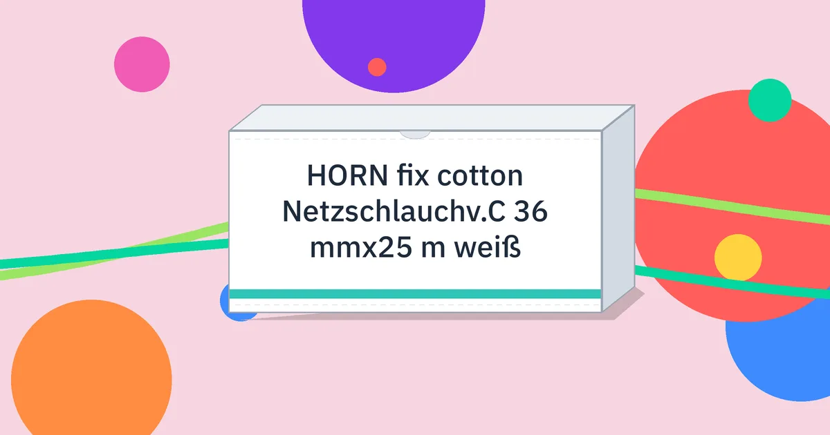 Symbolbild: Packung mit der Aufschrift HORN fix cotton Netzschlauchv.C 36 mmx25 m weiß (PZN 03764525) – Verfügbarkeit und Bezug in Apotheken in Frankfurt am Main