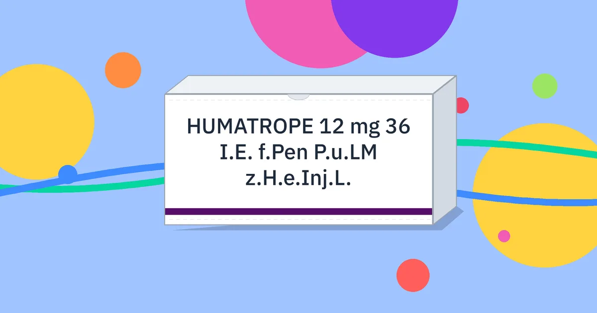 Symbolbild: Packung mit der Aufschrift HUMATROPE 12 mg 36 I.E. f.Pen P.u.LM z.H.e.Inj.L. (PZN 08756909) – Verfügbarkeit und Bezug in Apotheken in Frankfurt am Main