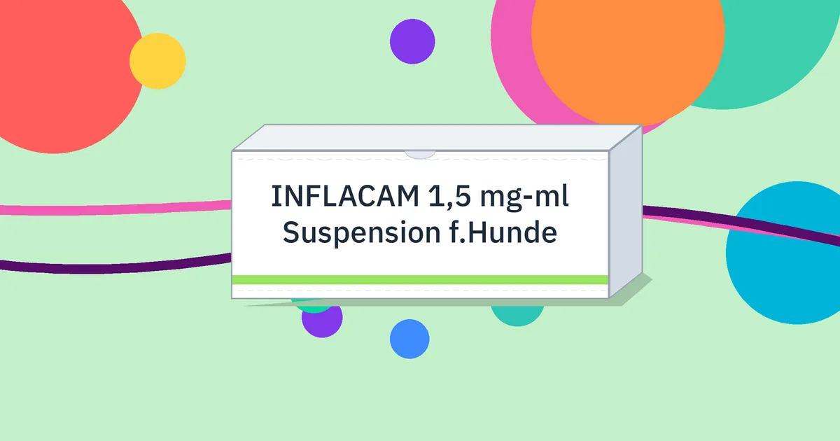 Symbolbild: Packung mit der Aufschrift INFLACAM 1,5 mg-ml Suspension f.Hunde (PZN 04003248) – Verfügbarkeit und Bezug in Apotheken in Frankfurt am Main