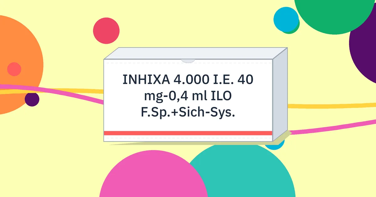 Symbolbild: Packung mit der Aufschrift INHIXA 4.000 I.E. 40 mg-0,4 ml ILO F.Sp.+Sich-Sys. (PZN 18239977) – Verfügbarkeit und Bezug in Apotheken in Frankfurt am Main