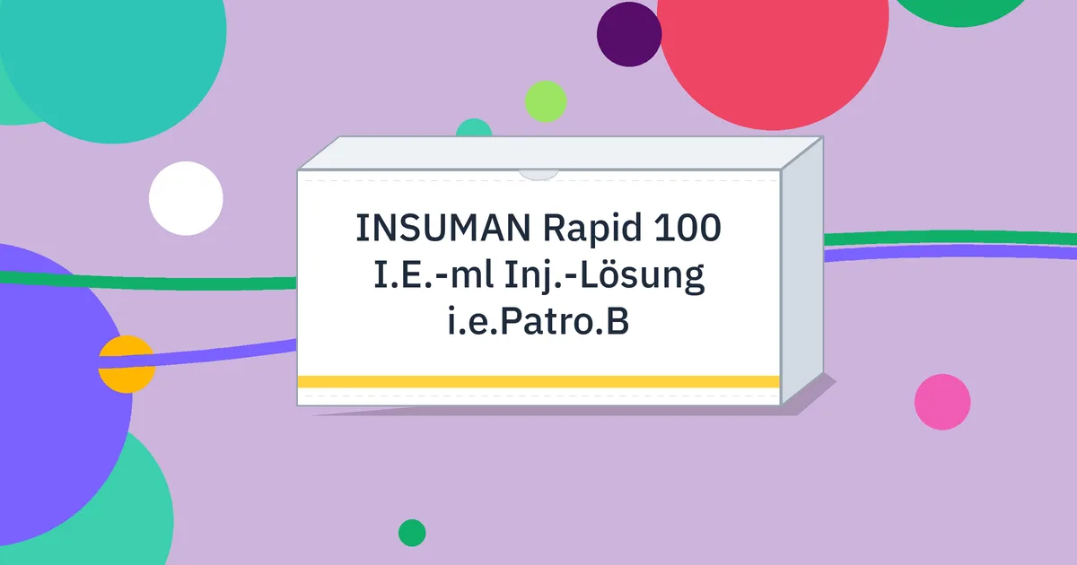 Symbolbild: Packung mit der Aufschrift INSUMAN Rapid 100 I.E.-ml Inj.-Lösung i.e.Patro.B (PZN 13573826) – Verfügbarkeit und Bezug in Apotheken in Frankfurt am Main