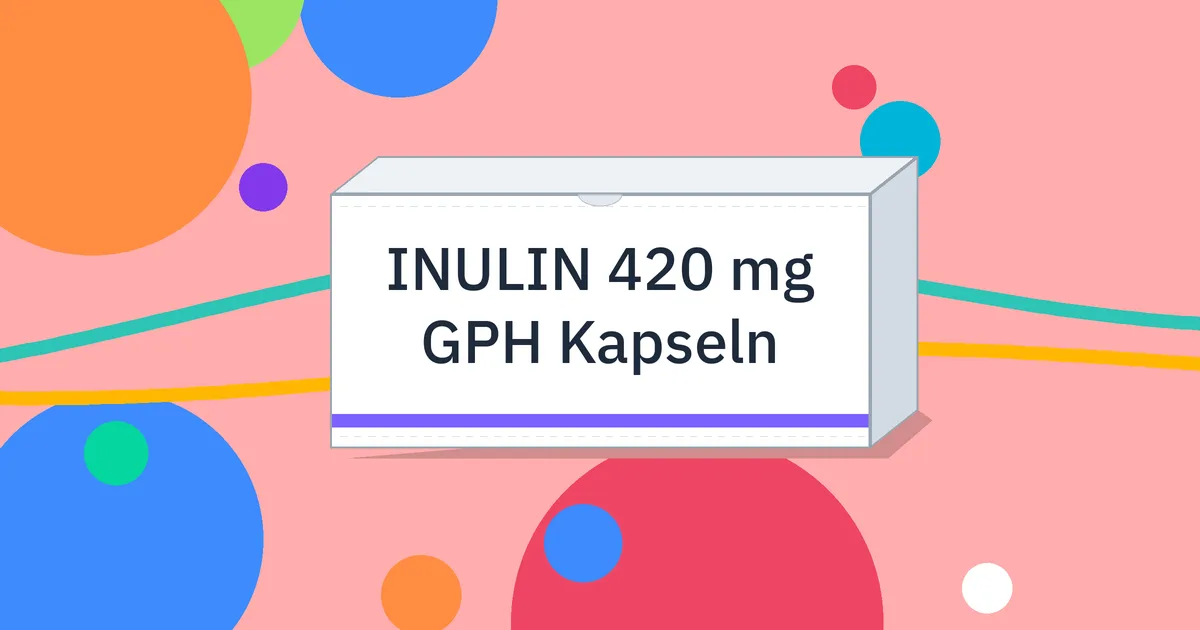 Symbolbild: Packung mit der Aufschrift INULIN 420 mg GPH Kapseln (PZN 07603457) – Verfügbarkeit und Bezug in Apotheken in Frankfurt am Main