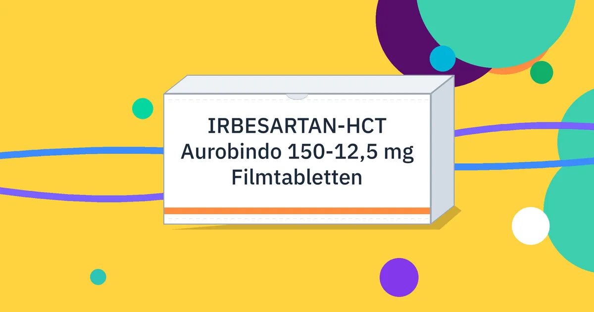 Symbolbild: Packung mit der Aufschrift IRBESARTAN-HCT Aurobindo 150-12,5 mg Filmtabletten (PZN 02816071) – Verfügbarkeit und Bezug in Apotheken in Frankfurt am Main