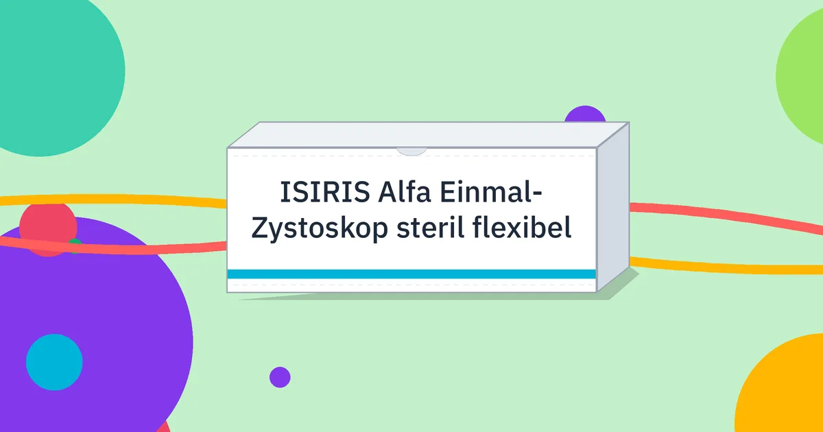 Symbolbild: Packung mit der Aufschrift ISIRIS Alfa Einmal-Zystoskop steril flexibel (PZN 13710329) – Verfügbarkeit und Bezug in Apotheken in Frankfurt am Main