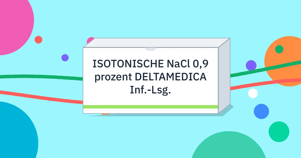 Symbolbild: Packung mit der Aufschrift ISOTONISCHE NaCl 0,9 prozent DELTAMEDICA Inf.-Lsg. (PZN 04974934) – Verfügbarkeit und Bezug in Apotheken in Frankfurt am Main