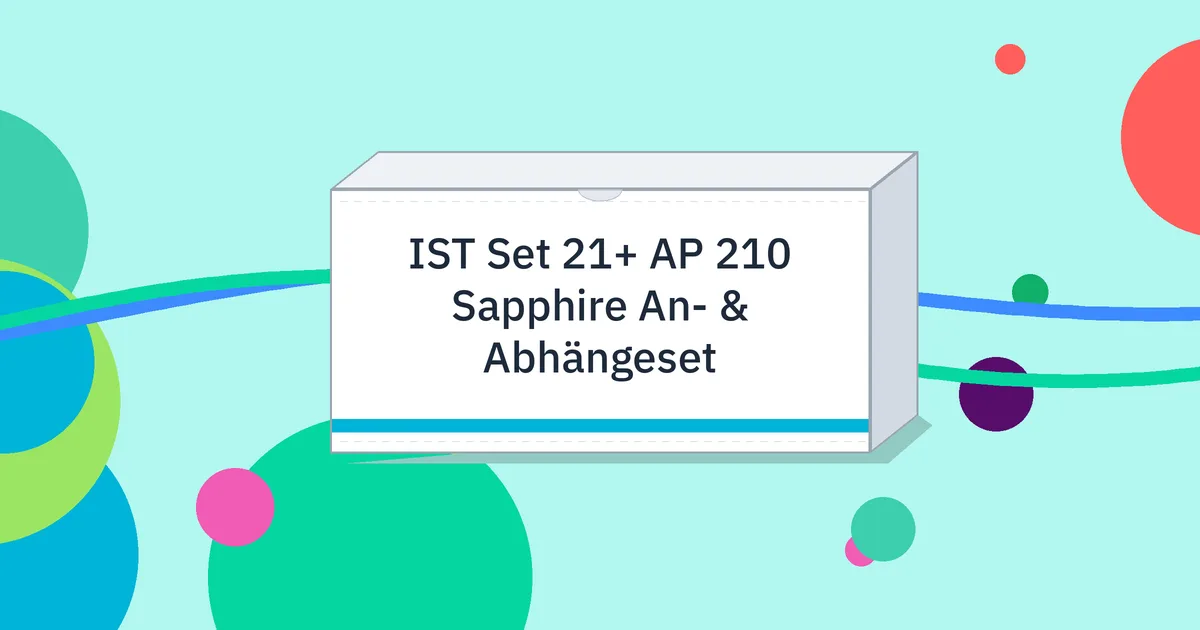 Symbolbild: Packung mit der Aufschrift IST Set 21+ AP 210 Sapphire An- & Abhängeset (PZN 10417095) – Verfügbarkeit und Bezug in Apotheken in Frankfurt am Main