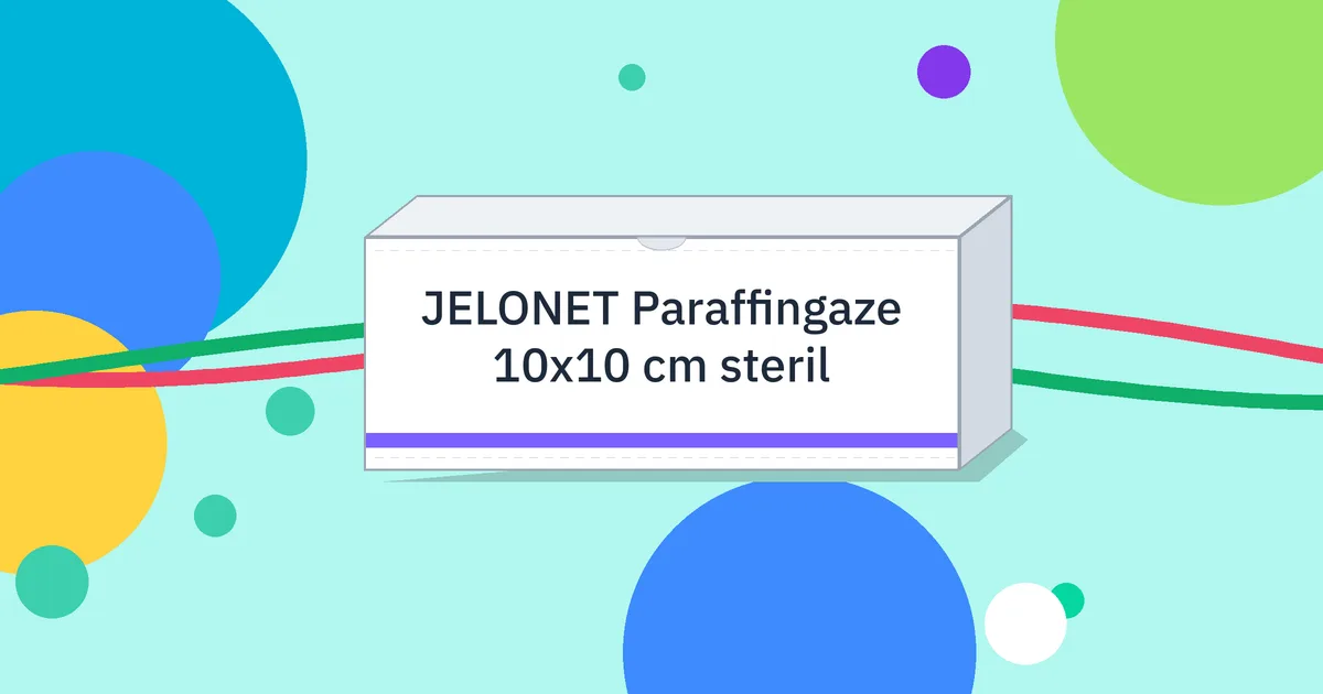 Symbolbild: Packung mit der Aufschrift JELONET Paraffingaze 10x10 cm steril (PZN 13820182) – Verfügbarkeit und Bezug in Apotheken in Frankfurt am Main