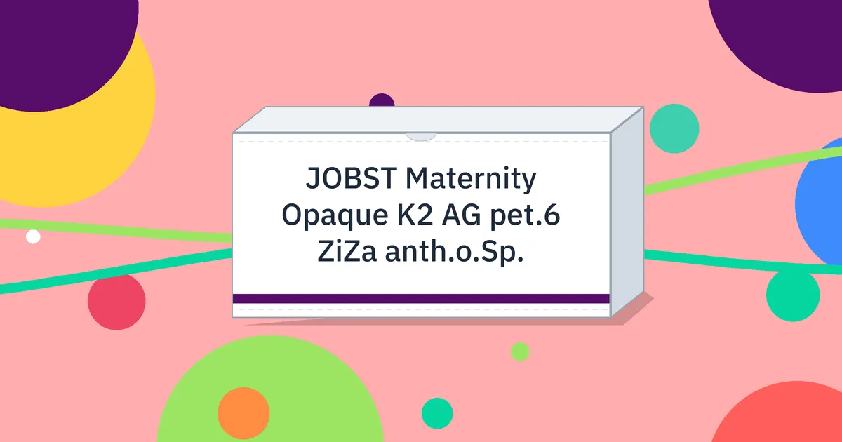 Symbolbild: Packung mit der Aufschrift JOBST Maternity Opaque K2 AG pet.6 ZiZa anth.o.Sp. (PZN 15856103) – Verfügbarkeit und Bezug in Apotheken in Frankfurt am Main