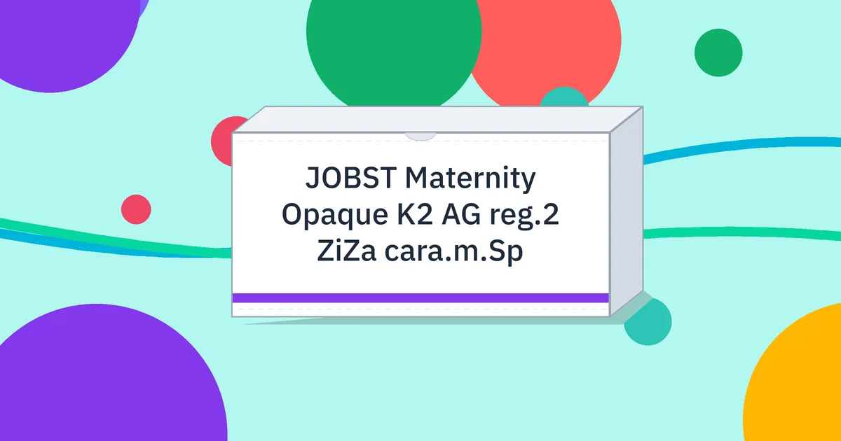Symbolbild: Packung mit der Aufschrift JOBST Maternity Opaque K2 AG reg.2 ZiZa cara.m.Sp (PZN 15851169) – Verfügbarkeit und Bezug in Apotheken in Frankfurt am Main
