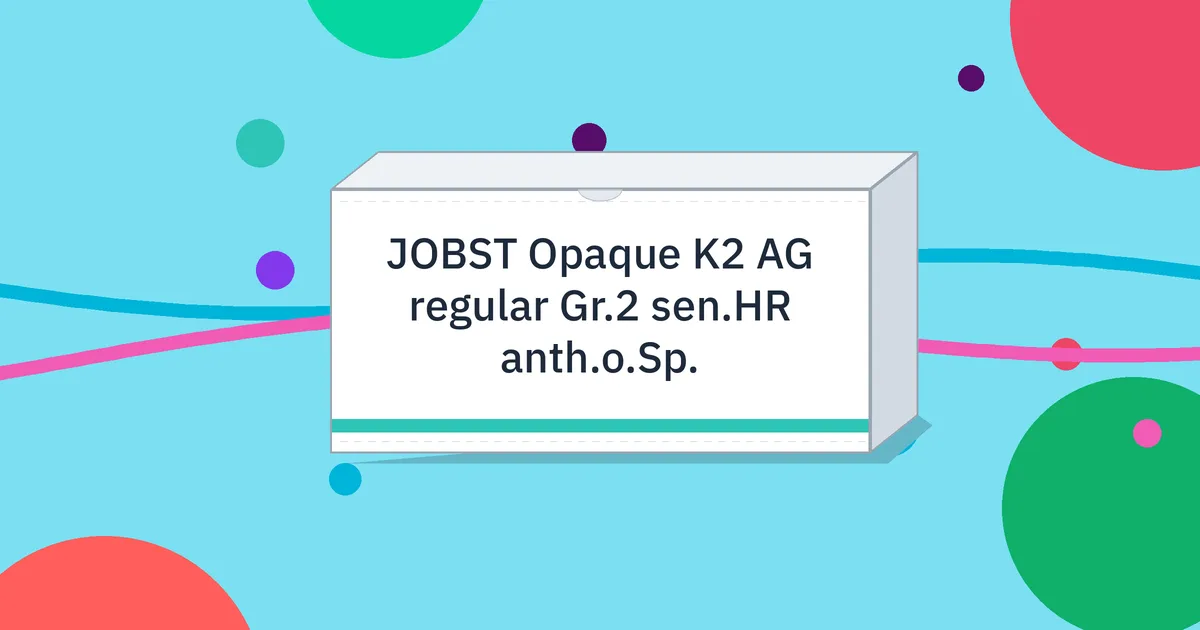 Symbolbild: Packung mit der Aufschrift JOBST Opaque K2 AG regular Gr.2 sen.HR anth.o.Sp. (PZN 16279725) – Verfügbarkeit und Bezug in Apotheken in Frankfurt am Main