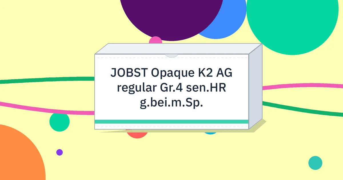 Symbolbild: Packung mit der Aufschrift JOBST Opaque K2 AG regular Gr.4 sen.HR g.bei.m.Sp. (PZN 16280674) – Verfügbarkeit und Bezug in Apotheken in Frankfurt am Main