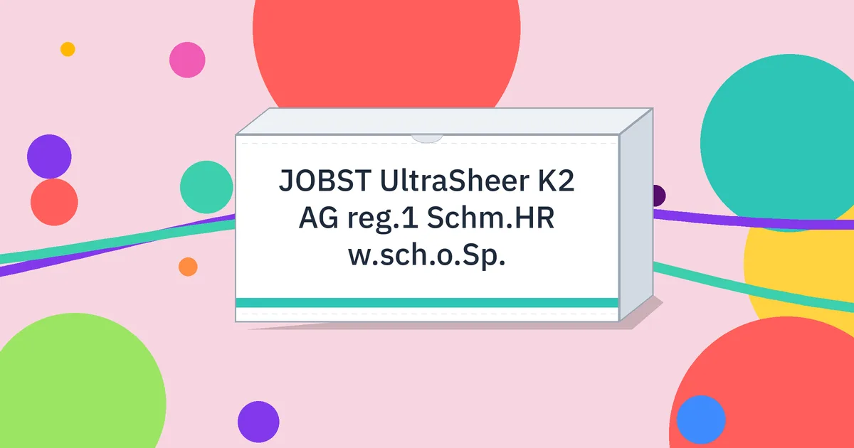 Symbolbild: Packung mit der Aufschrift JOBST UltraSheer K2 AG reg.1 Schm.HR w.sch.o.Sp. (PZN 11261910) – Verfügbarkeit und Bezug in Apotheken in Frankfurt am Main