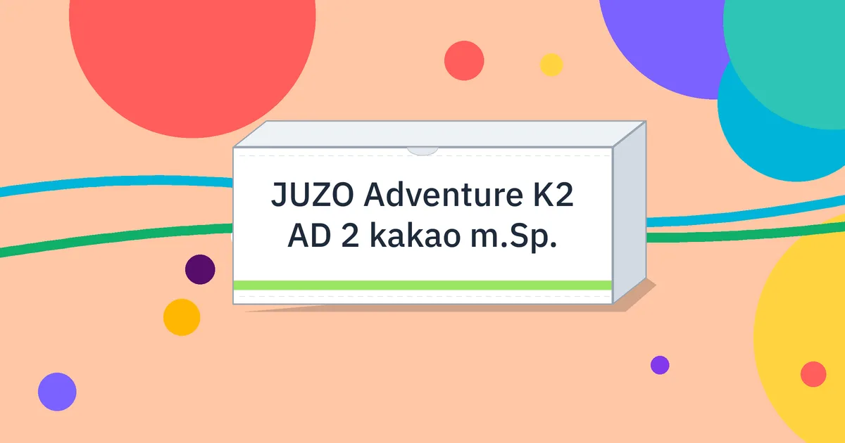 Symbolbild: Packung mit der Aufschrift JUZO Adventure K2 AD 2 kakao m.Sp. (PZN 14972830) – Verfügbarkeit und Bezug in Apotheken in Frankfurt am Main
