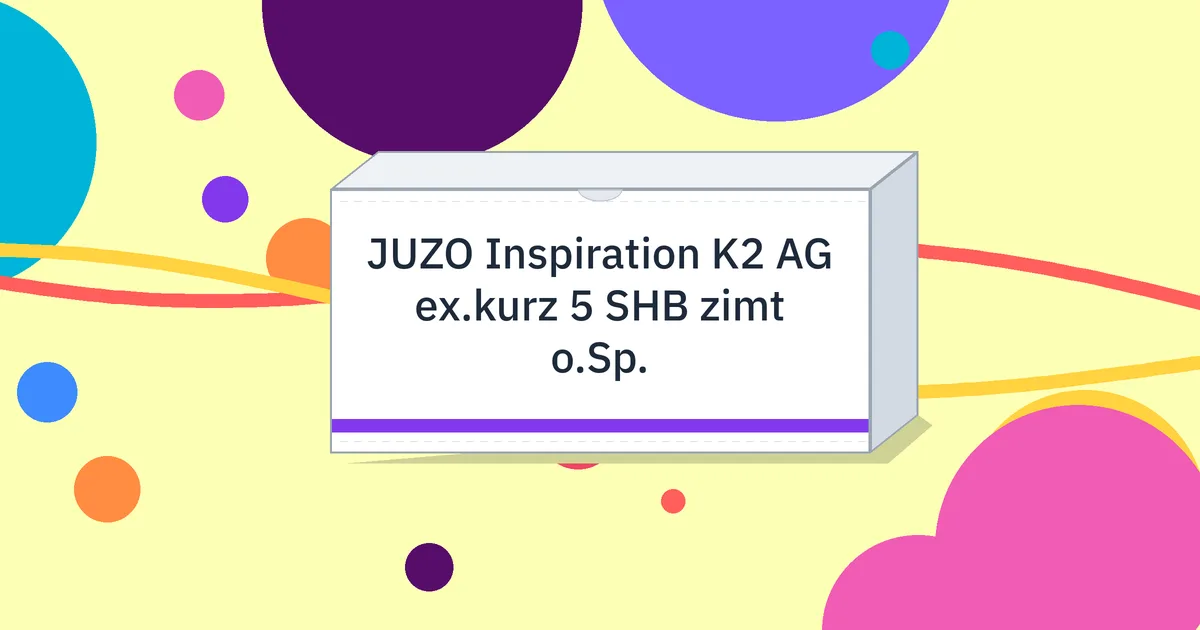 Symbolbild: Packung mit der Aufschrift JUZO Inspiration K2 AG ex.kurz 5 SHB zimt o.Sp. (PZN 14952046) – Verfügbarkeit und Bezug in Apotheken in Frankfurt am Main