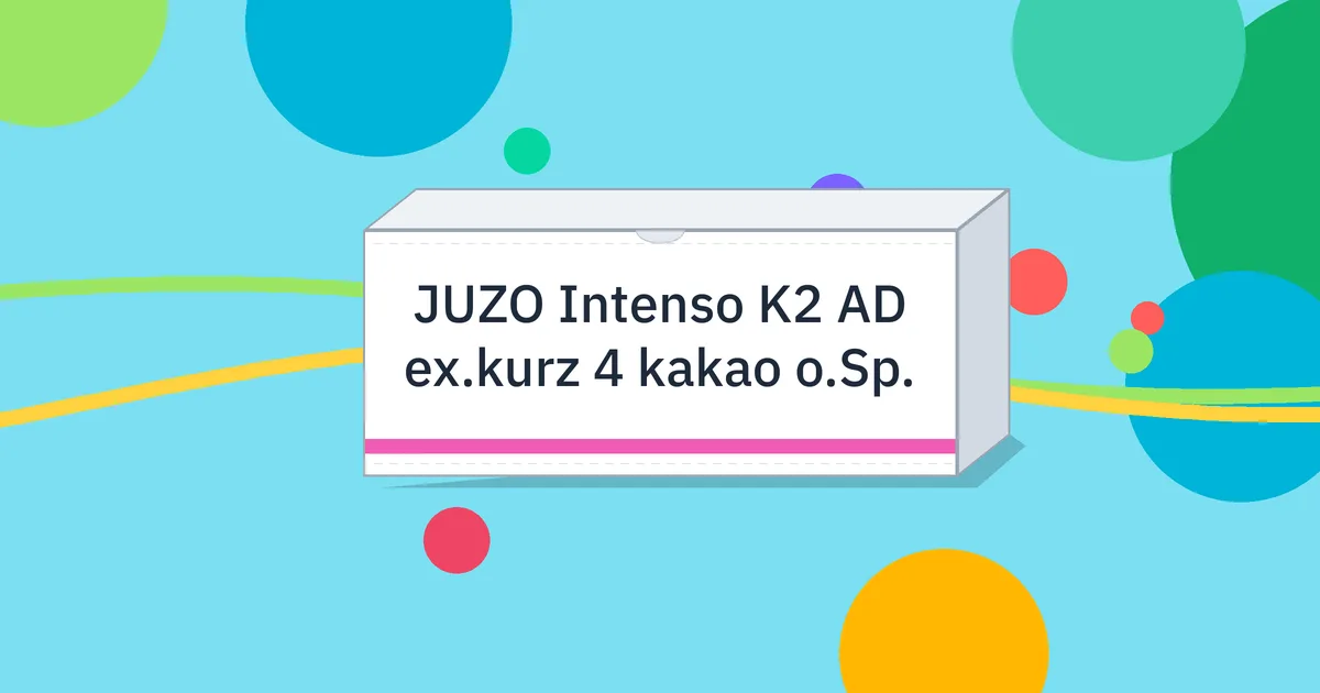 Symbolbild: Packung mit der Aufschrift JUZO Intenso K2 AD ex.kurz 4 kakao o.Sp. (PZN 18618887) – Verfügbarkeit und Bezug in Apotheken in Frankfurt am Main