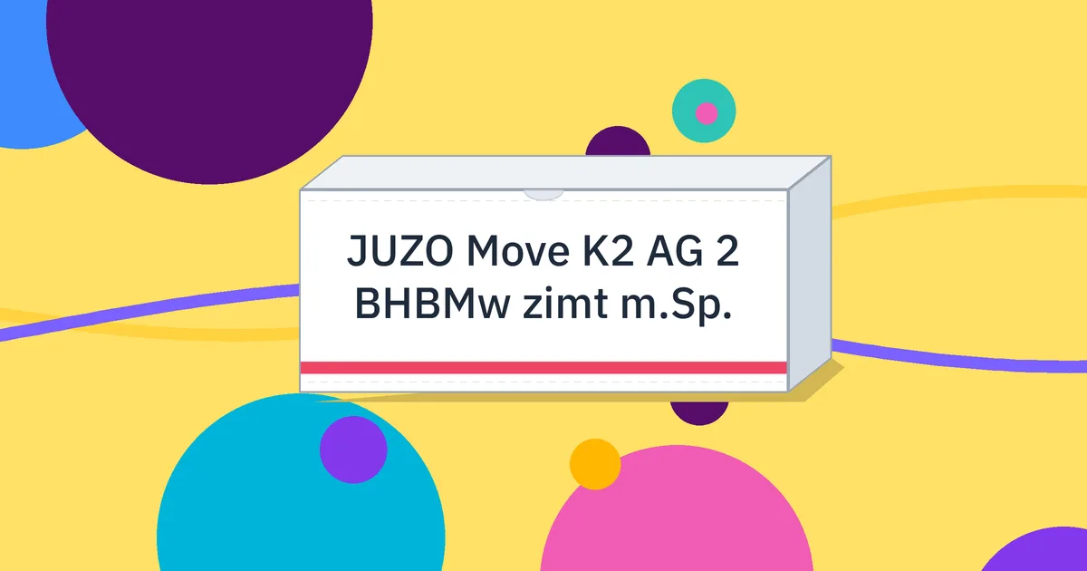 Symbolbild: Packung mit der Aufschrift JUZO Move K2 AG 2 BHBMw zimt m.Sp. (PZN 18524821) – Verfügbarkeit und Bezug in Apotheken in Frankfurt am Main