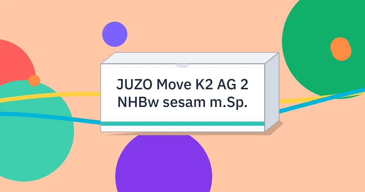 Symbolbild: Packung mit der Aufschrift JUZO Move K2 AG 2 NHBw sesam m.Sp. (PZN 18523141) – Verfügbarkeit und Bezug in Apotheken in Frankfurt am Main