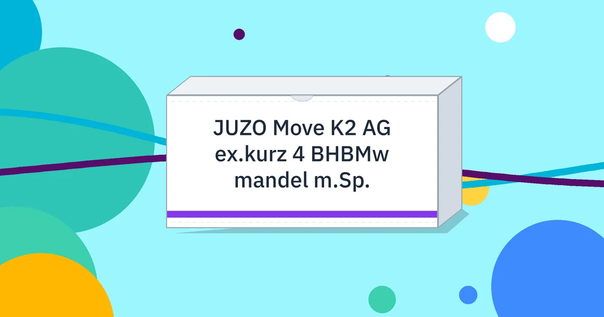 Symbolbild: Packung mit der Aufschrift JUZO Move K2 AG ex.kurz 4 BHBMw mandel m.Sp. (PZN 16650119) – Verfügbarkeit und Bezug in Apotheken in Frankfurt am Main