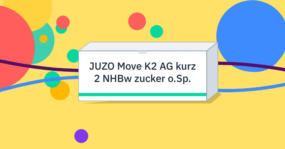 Symbolbild: Packung mit der Aufschrift JUZO Move K2 AG kurz 2 NHBw zucker o.Sp. (PZN 18528931) – Verfügbarkeit und Bezug in Apotheken in Frankfurt am Main