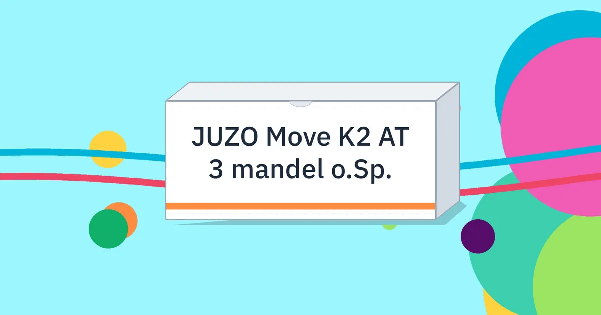 Symbolbild: Packung mit der Aufschrift JUZO Move K2 AT 3 mandel o.Sp. (PZN 20669337) – Verfügbarkeit und Bezug in Apotheken in Frankfurt am Main