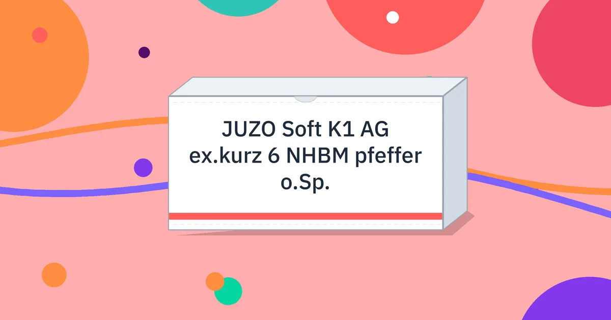 Symbolbild: Packung mit der Aufschrift JUZO Soft K1 AG ex.kurz 6 NHBM pfeffer o.Sp. (PZN 15001100) – Verfügbarkeit und Bezug in Apotheken in Frankfurt am Main
