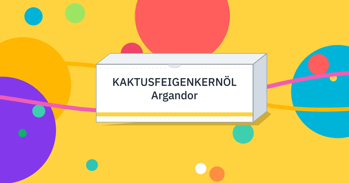 Symbolbild: Packung mit der Aufschrift KAKTUSFEIGENKERNÖL Argandor (PZN 11677881) – Verfügbarkeit und Bezug in Apotheken in Frankfurt am Main