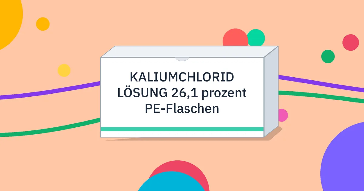 Symbolbild: Packung mit der Aufschrift KALIUMCHLORID LÖSUNG 26,1 prozent PE-Flaschen (PZN 13906179) – Verfügbarkeit und Bezug in Apotheken in Frankfurt am Main