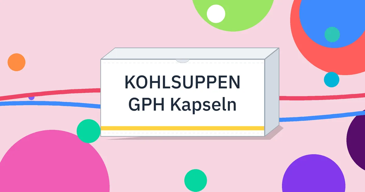 Symbolbild: Packung mit der Aufschrift KOHLSUPPEN GPH Kapseln (PZN 04699267) – Verfügbarkeit und Bezug in Apotheken in Frankfurt am Main