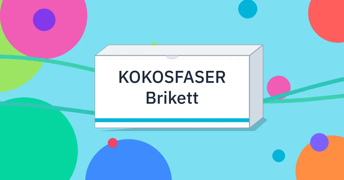 Symbolbild: Packung mit der Aufschrift KOKOSFASER Brikett (PZN 01435616) – Verfügbarkeit und Bezug in Apotheken in Frankfurt am Main