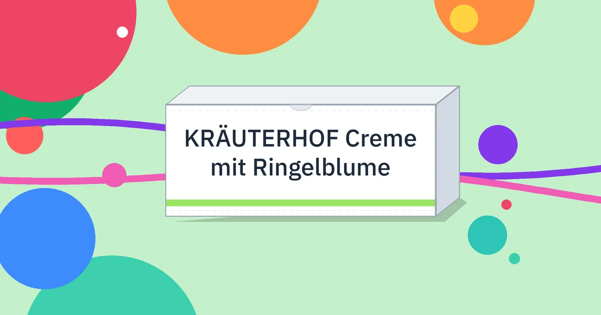 Symbolbild: Packung mit der Aufschrift KRÄUTERHOF Creme mit Ringelblume (PZN 05949720) – Verfügbarkeit und Bezug in Apotheken in Frankfurt am Main