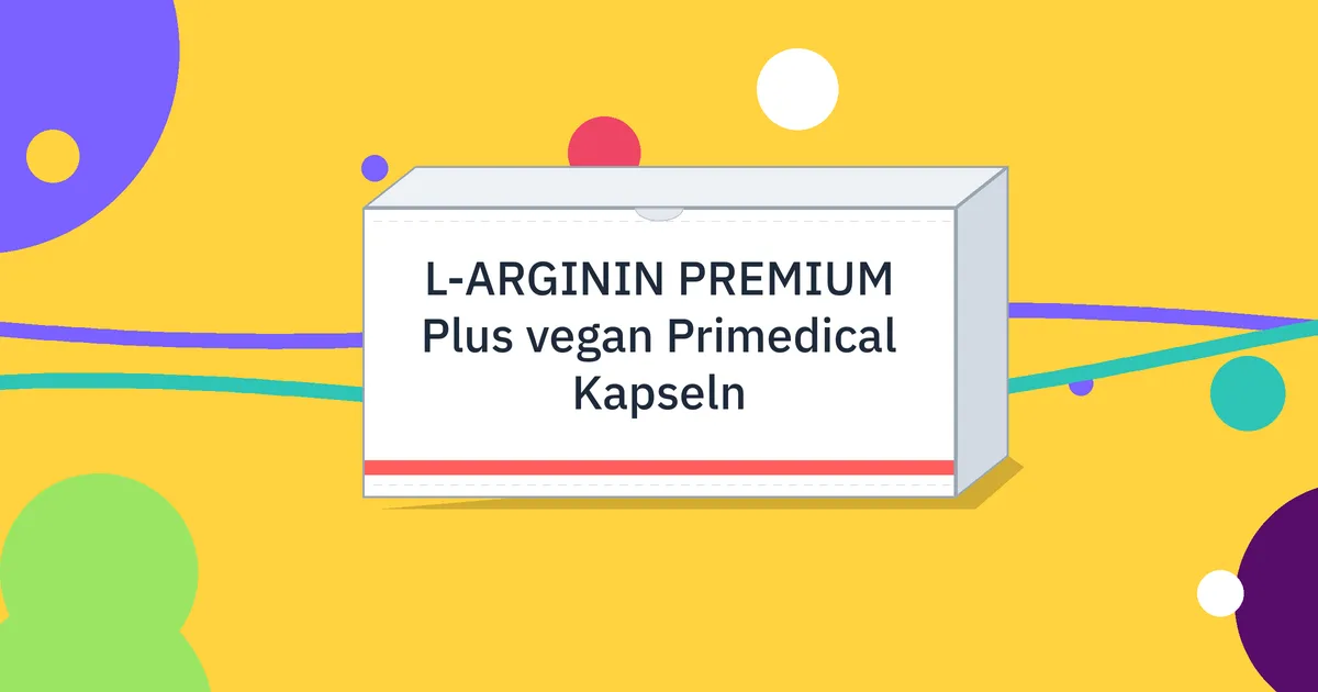 Symbolbild: Packung mit der Aufschrift L-ARGININ PREMIUM Plus vegan Primedical Kapseln (PZN 18797861) – Verfügbarkeit und Bezug in Apotheken in Frankfurt am Main