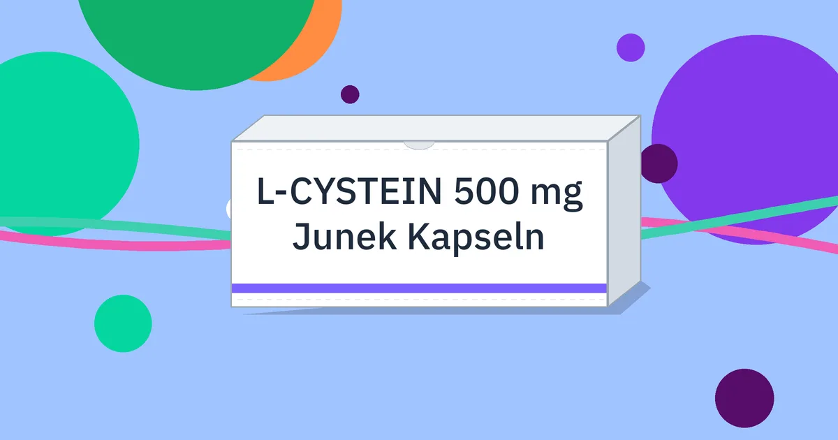 Symbolbild: Packung mit der Aufschrift L-CYSTEIN 500 mg Junek Kapseln (PZN 00132782) – Verfügbarkeit und Bezug in Apotheken in Frankfurt am Main