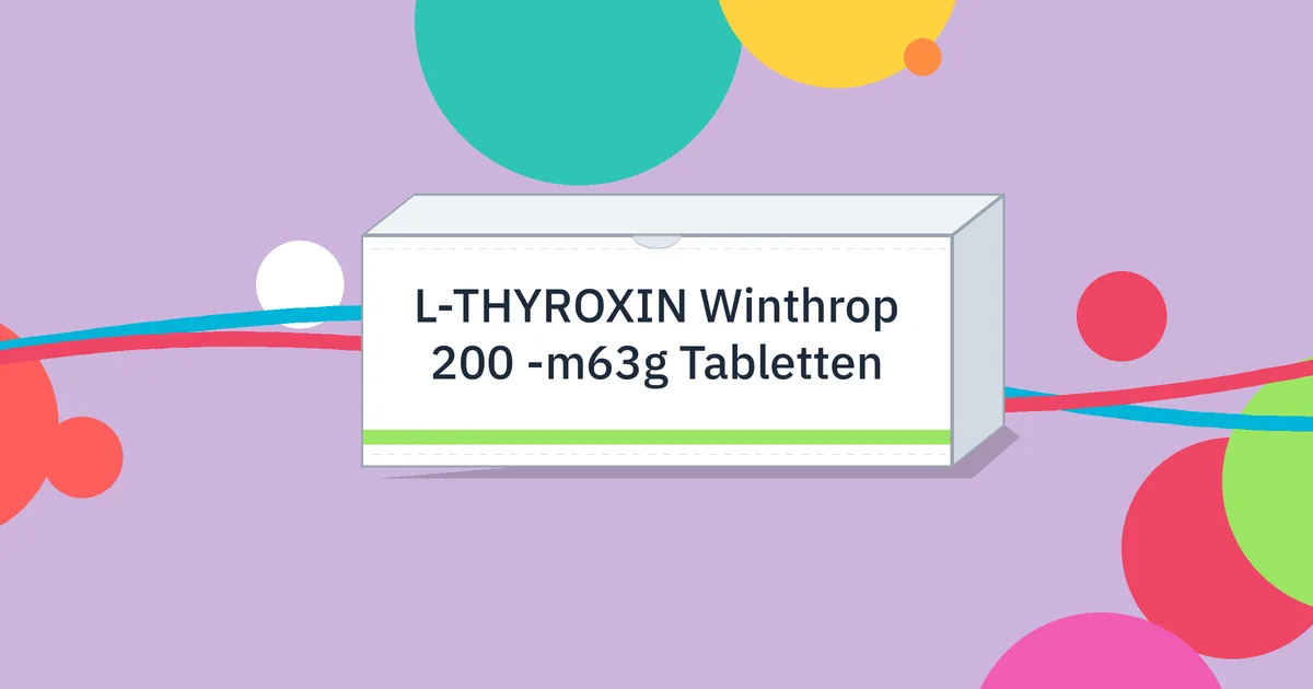 Symbolbild: Packung mit der Aufschrift L-THYROXIN Winthrop 200 -m63g Tabletten (PZN 06912995) – Verfügbarkeit und Bezug in Apotheken in Frankfurt am Main