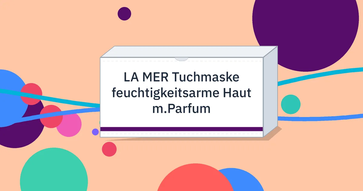 Symbolbild: Packung mit der Aufschrift LA MER Tuchmaske feuchtigkeitsarme Haut m.Parfum (PZN 20093050) – Verfügbarkeit und Bezug in Apotheken in Frankfurt am Main