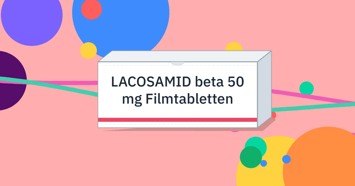 Symbolbild: Packung mit der Aufschrift LACOSAMID beta 50 mg Filmtabletten (PZN 17622987) – Verfügbarkeit und Bezug in Apotheken in Frankfurt am Main