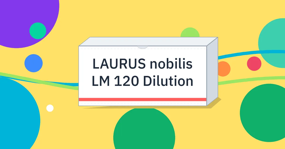Symbolbild: Packung mit der Aufschrift LAURUS nobilis LM 120 Dilution (PZN 13524839) – Verfügbarkeit und Bezug in Apotheken in Frankfurt am Main