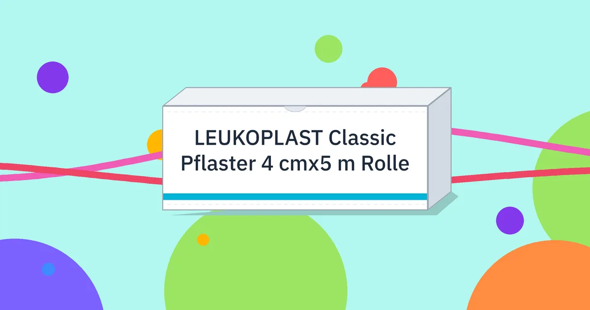 Symbolbild: Packung mit der Aufschrift LEUKOPLAST Classic Pflaster 4 cmx5 m Rolle (PZN 14061850) – Verfügbarkeit und Bezug in Apotheken in Frankfurt am Main