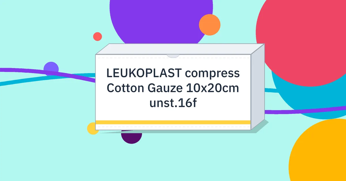 Symbolbild: Packung mit der Aufschrift LEUKOPLAST compress Cotton Gauze 10x20cm unst.16f (PZN 19064310) – Verfügbarkeit und Bezug in Apotheken in Frankfurt am Main