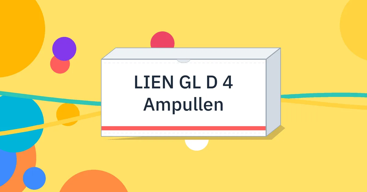 Symbolbild: Packung mit der Aufschrift LIEN GL D 4 Ampullen (PZN 02830125) – Verfügbarkeit und Bezug in Apotheken in Frankfurt am Main