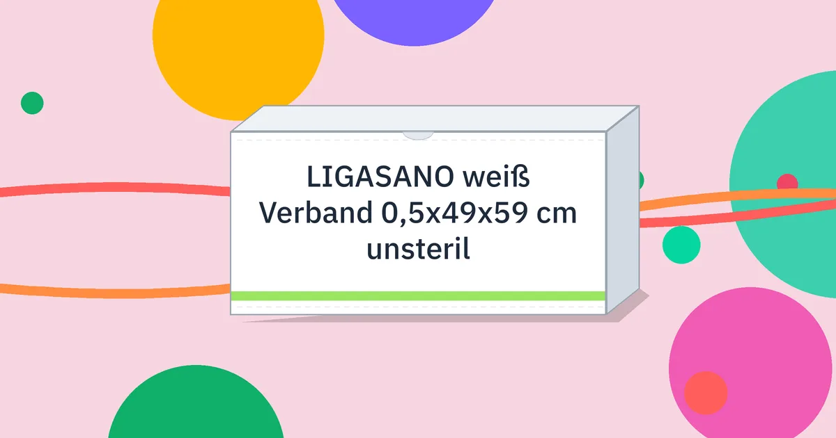 Symbolbild: Packung mit der Aufschrift LIGASANO weiß Verband 0,5x49x59 cm unsteril (PZN 17250698) – Verfügbarkeit und Bezug in Apotheken in Frankfurt am Main
