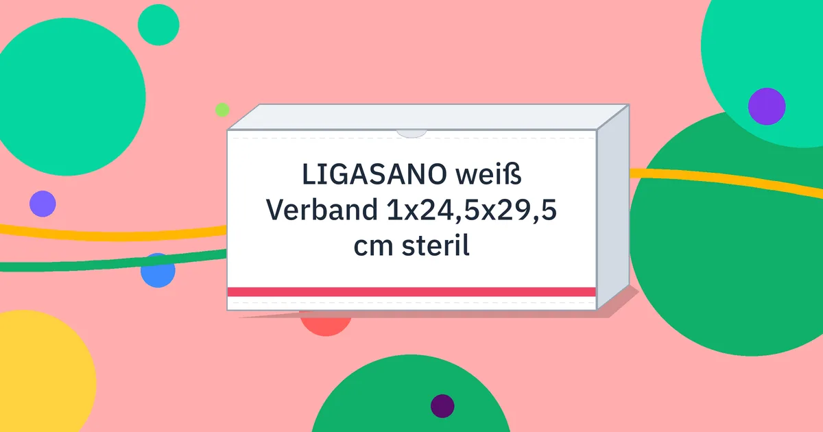 Symbolbild: Packung mit der Aufschrift LIGASANO weiß Verband 1x24,5x29,5 cm steril (PZN 20171850) – Verfügbarkeit und Bezug in Apotheken in Frankfurt am Main