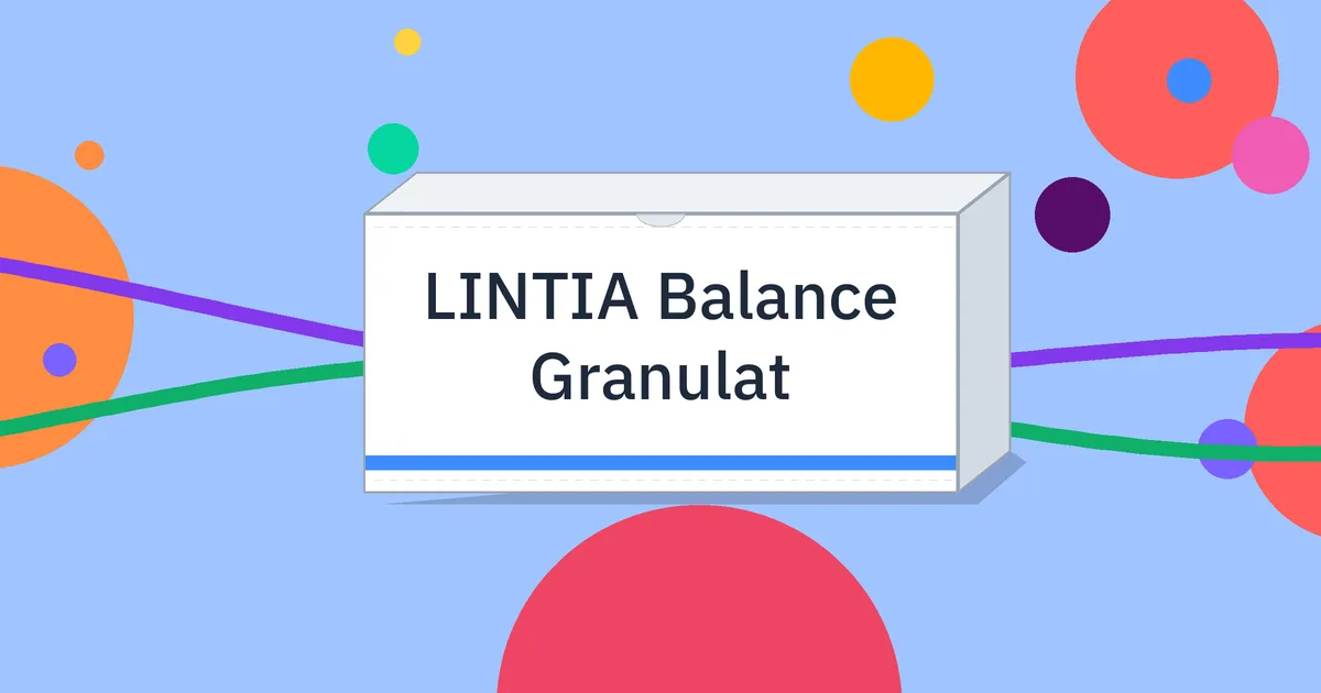 Symbolbild: Packung mit der Aufschrift LINTIA Balance Granulat (PZN 16201054) – Verfügbarkeit und Bezug in Apotheken in Frankfurt am Main