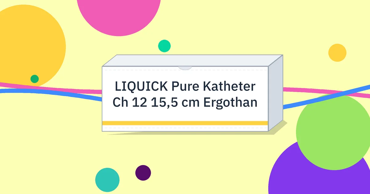 Symbolbild: Packung mit der Aufschrift LIQUICK Pure Katheter Ch 12 15,5 cm Ergothan (PZN 03069883) – Verfügbarkeit und Bezug in Apotheken in Frankfurt am Main