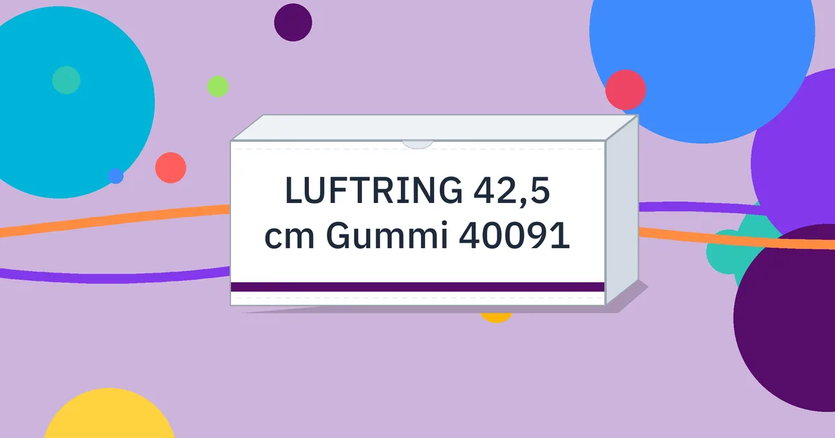 Symbolbild: Packung mit der Aufschrift LUFTRING 42,5 cm Gummi 40091 (PZN 06326056) – Verfügbarkeit und Bezug in Apotheken in Frankfurt am Main